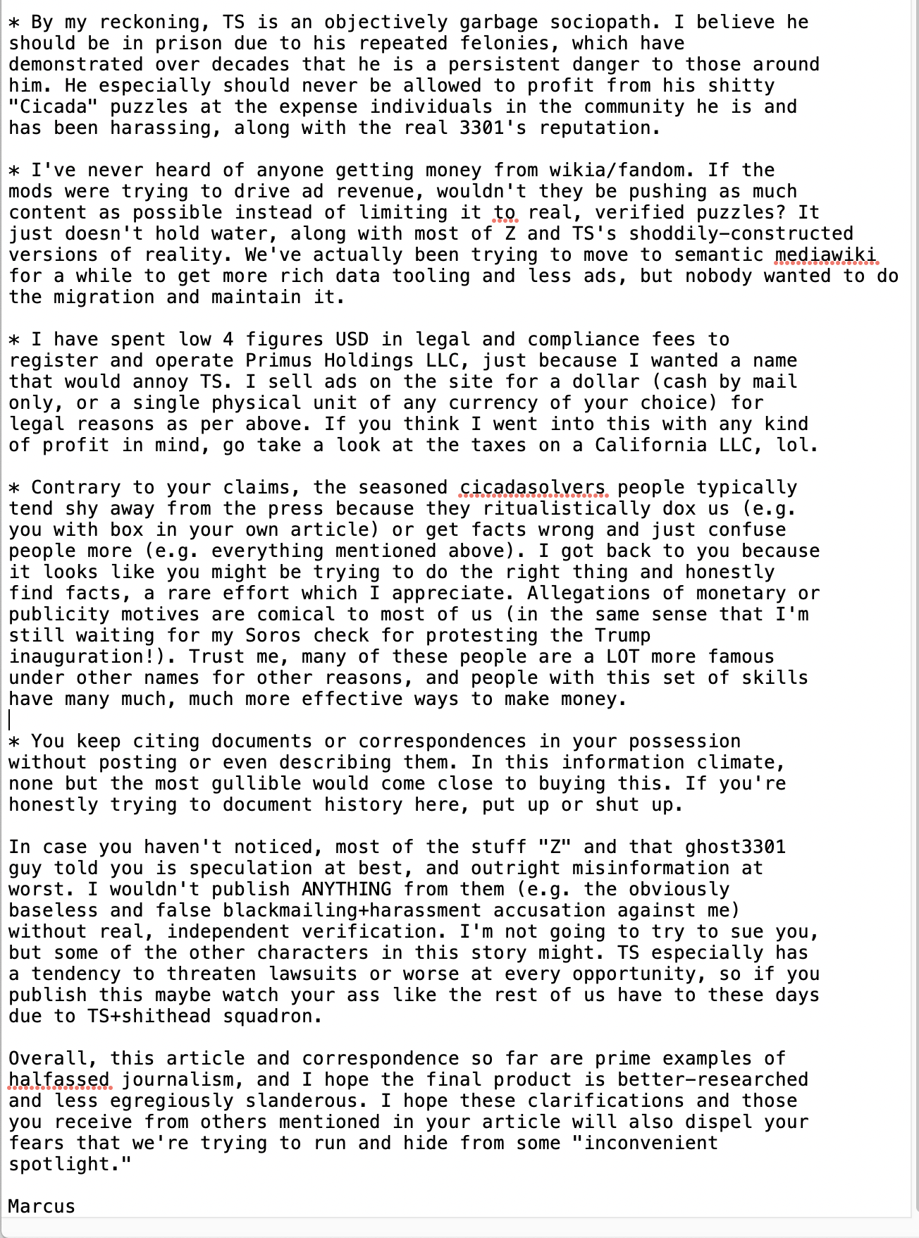 *Marcus Wanner Email Part 2 Oct 15 2019 | Samizdat